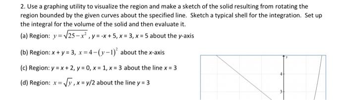 Solved 2. Use a graphing utility to visualize the region and | Chegg.com