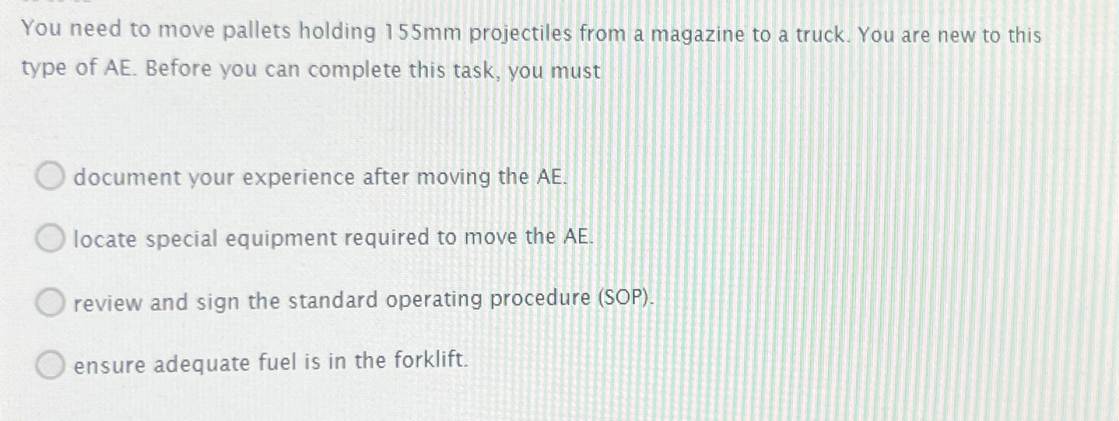 Solved You need to move pallets holding 155mm ﻿projectiles | Chegg.com