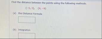 Solved Find the distance between the points using the | Chegg.com