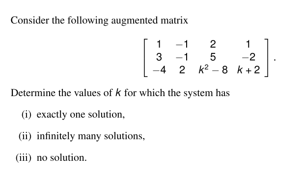 Solved Consider the following augmented | Chegg.com