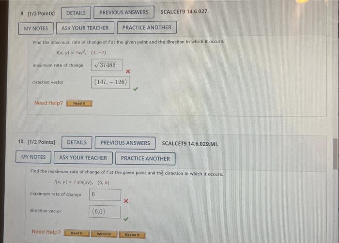 f(x,y)=7xy2, 3,−7) maximum rate of chance direction | Chegg.com