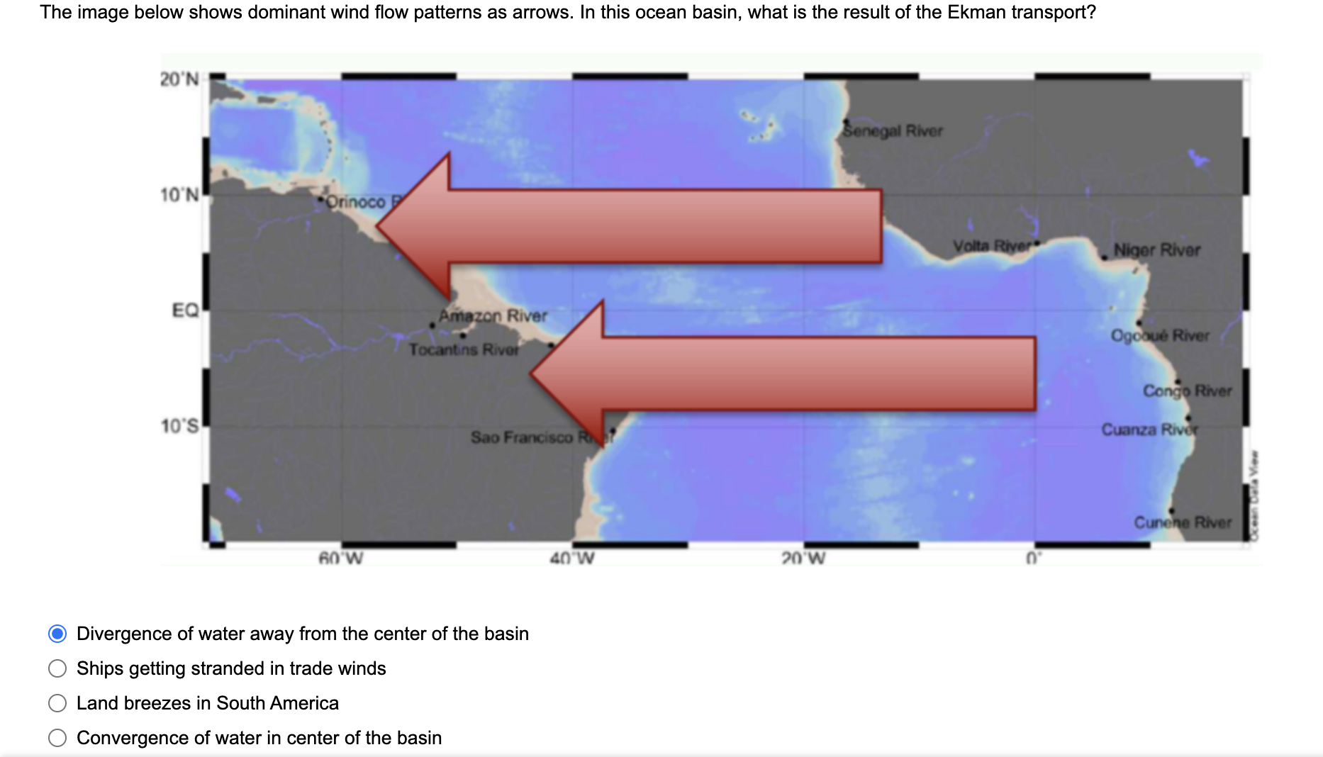 Solved The image below shows dominant wind flow patterns as | Chegg.com