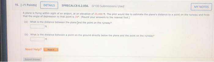 Solved A plane is flying within sight of an airport, at an | Chegg.com