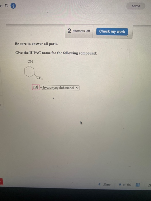 Solved er 120 Saved 2 attempts left Check my work Be sure to | Chegg.com