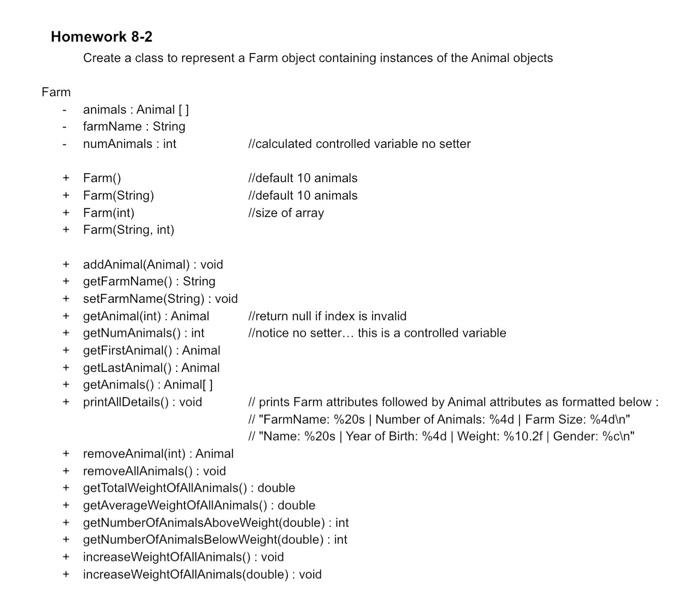 Solved Create a class to represent an object of type Animal | Chegg.com