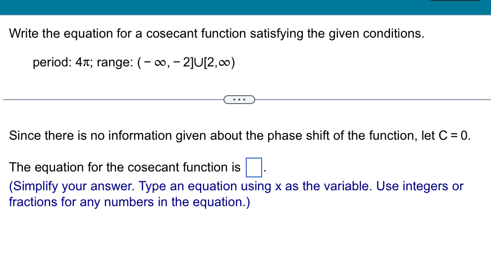Write The Equation For A Cosecant Function Satisfying
