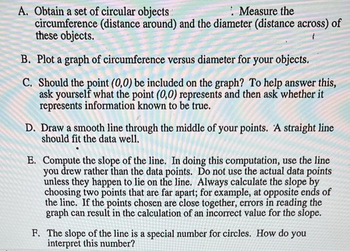 Solved A. Obtain a set of circular objects Measure the | Chegg.com
