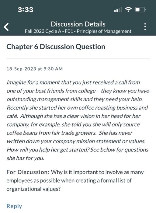 Solved Chapter 6 Discussion Question 18-Sep-2023 at 9:30 AM | Chegg.com