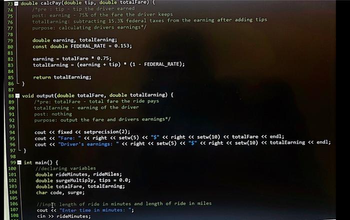 Solved Write a C++ program to simulate uber's method of | Chegg.com