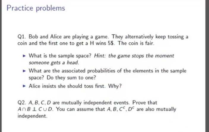 Solved Q1. Bob and Alice are playing a game. They | Chegg.com