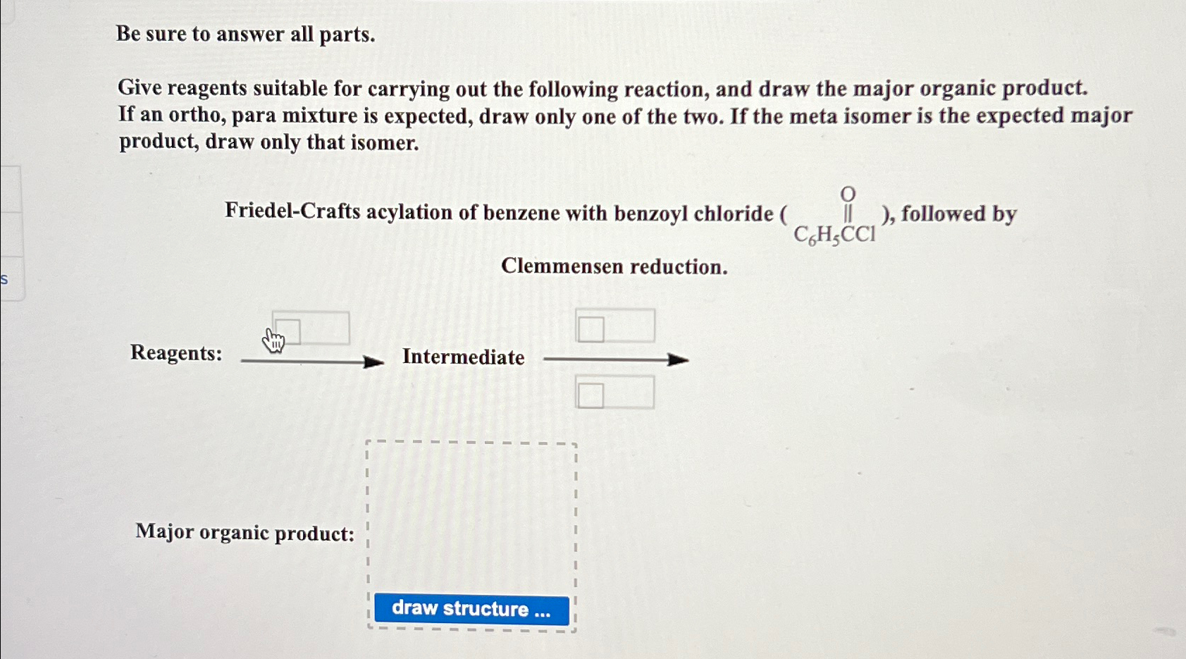 Solved Be sure to answer all parts.Give reagents suitable | Chegg.com