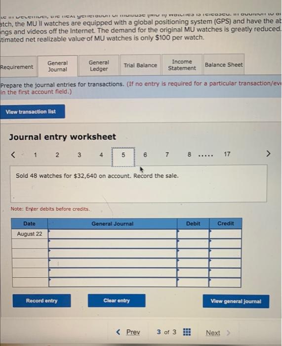 Solved requirement:1. Record each of the transactions listed | Chegg.com