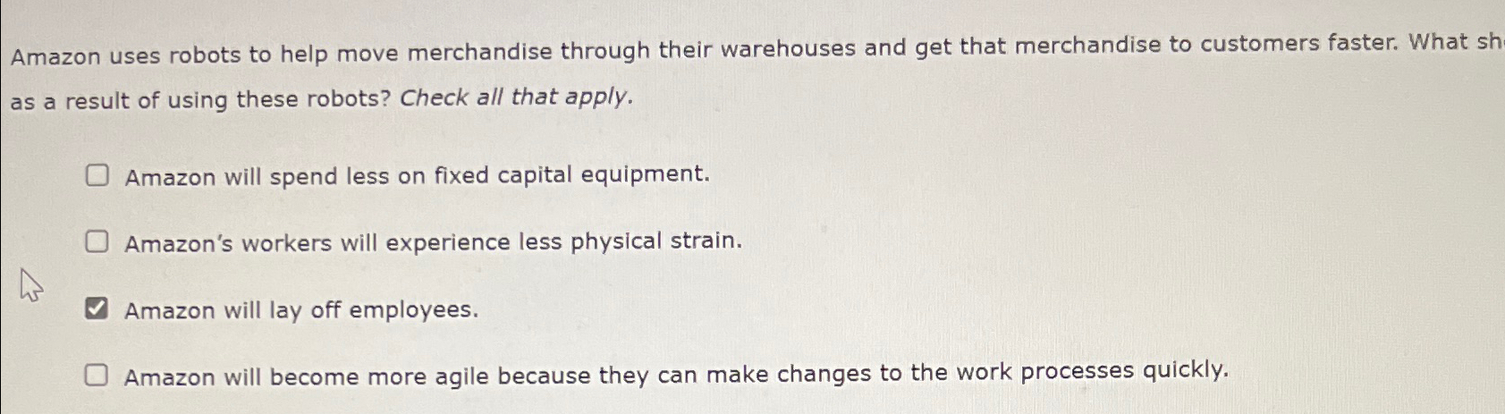 Solved Amazon uses robots to help move merchandise through | Chegg.com