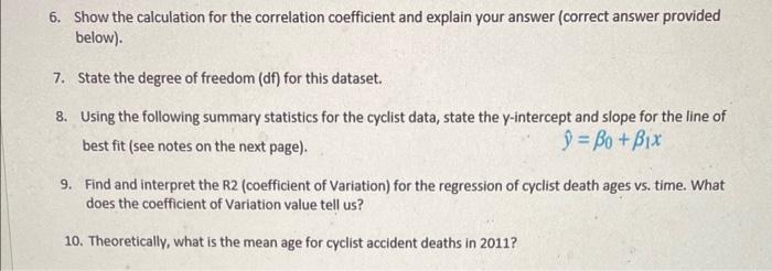 Solved 1. Draw a scatterplot (or use Excel), take a | Chegg.com