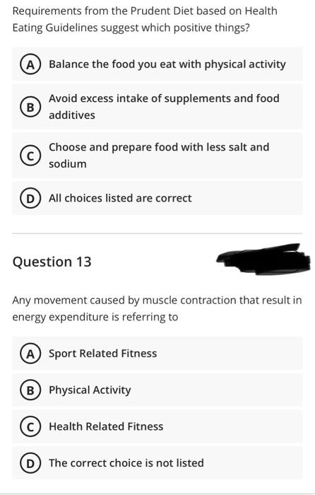 Solved Requirements from the Prudent Diet based on Health | Chegg.com