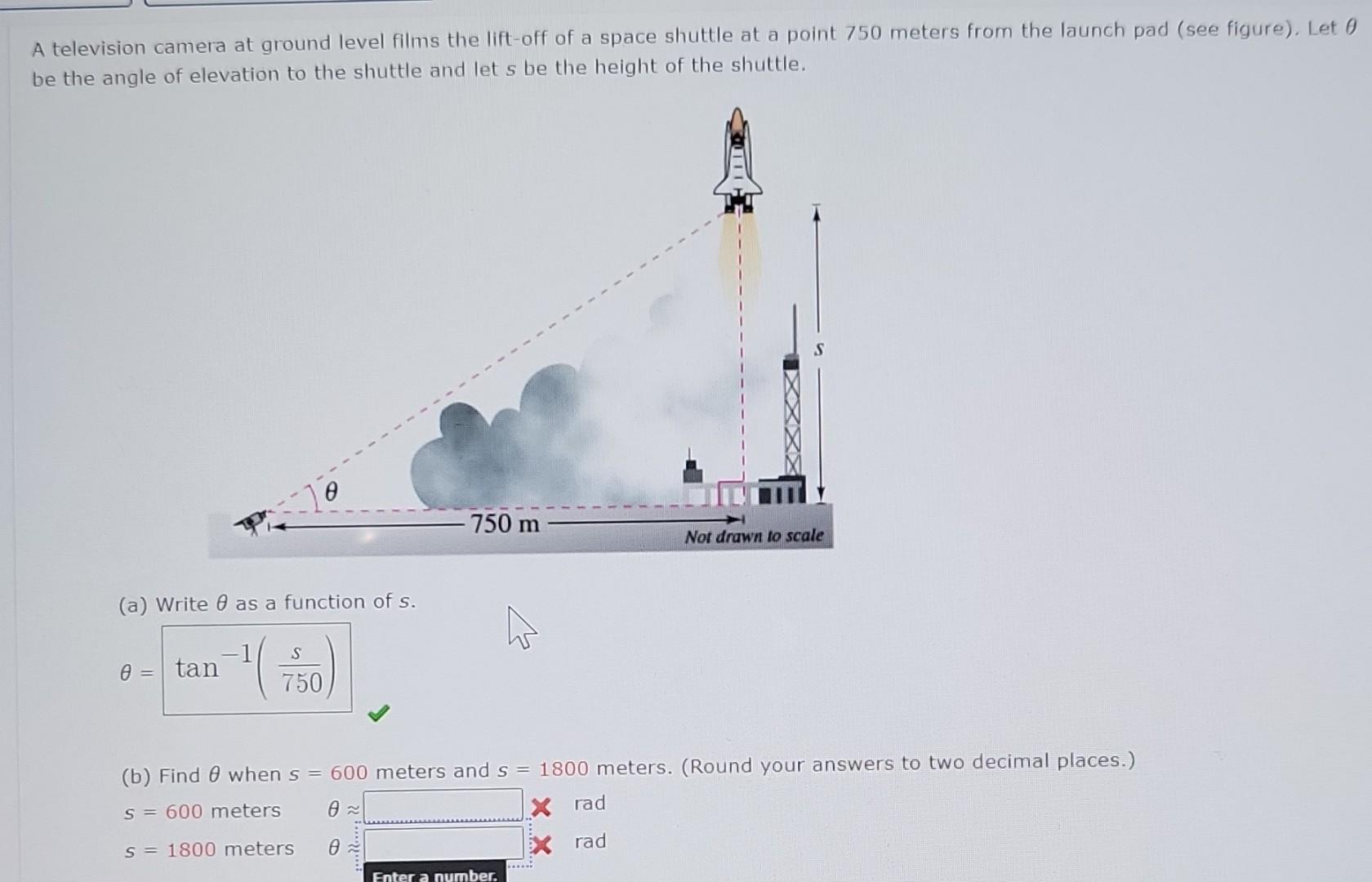 Solved A television camera at ground level films the | Chegg.com