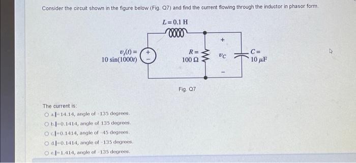 Solved Consider the circuit shown in the figure below (Fig, | Chegg.com