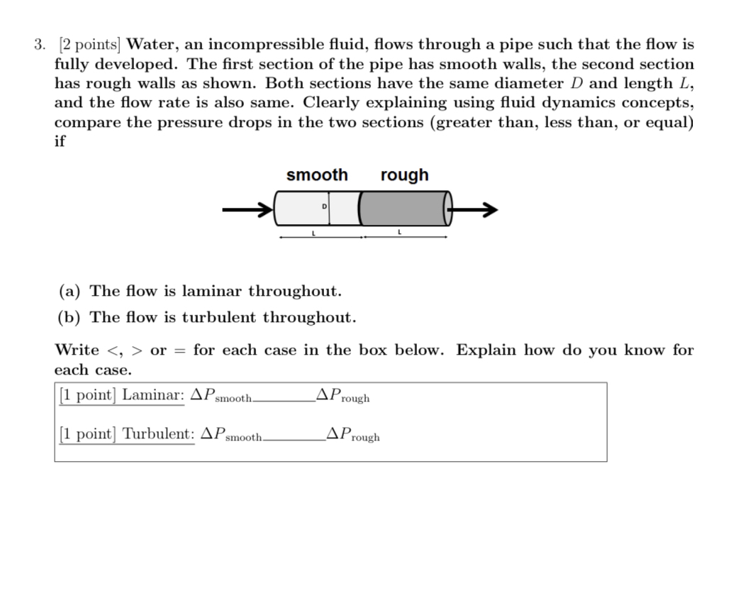 Solved [2 ﻿points] ﻿Water, an incompressible fluid, flows | Chegg.com