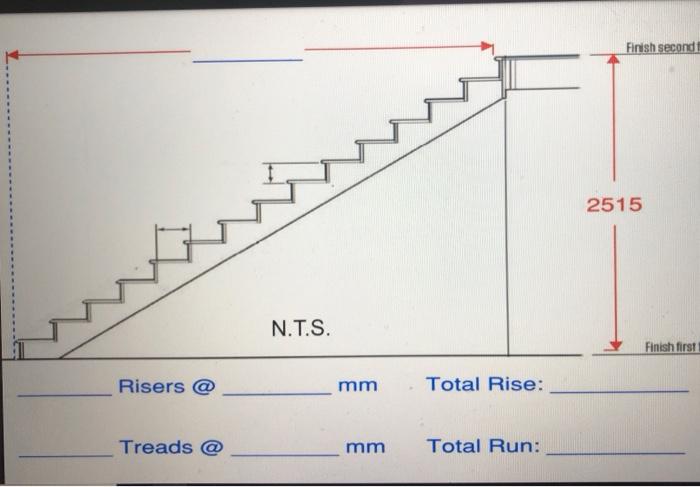 Solved Please determine how many risers and treads and their | Chegg.com