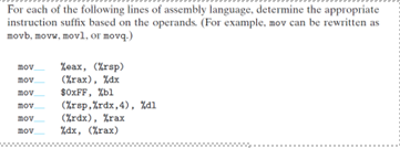 Solved For each of the following lines of assembly language, | Chegg.com