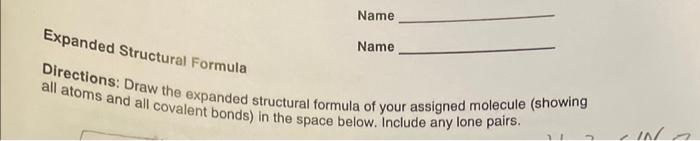 Solved Name Expanded Structural Formula Name Directions: | Chegg.com
