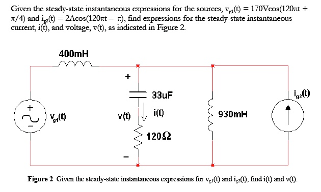 Solved Given the steady-state instantaneous expressions for | Chegg.com