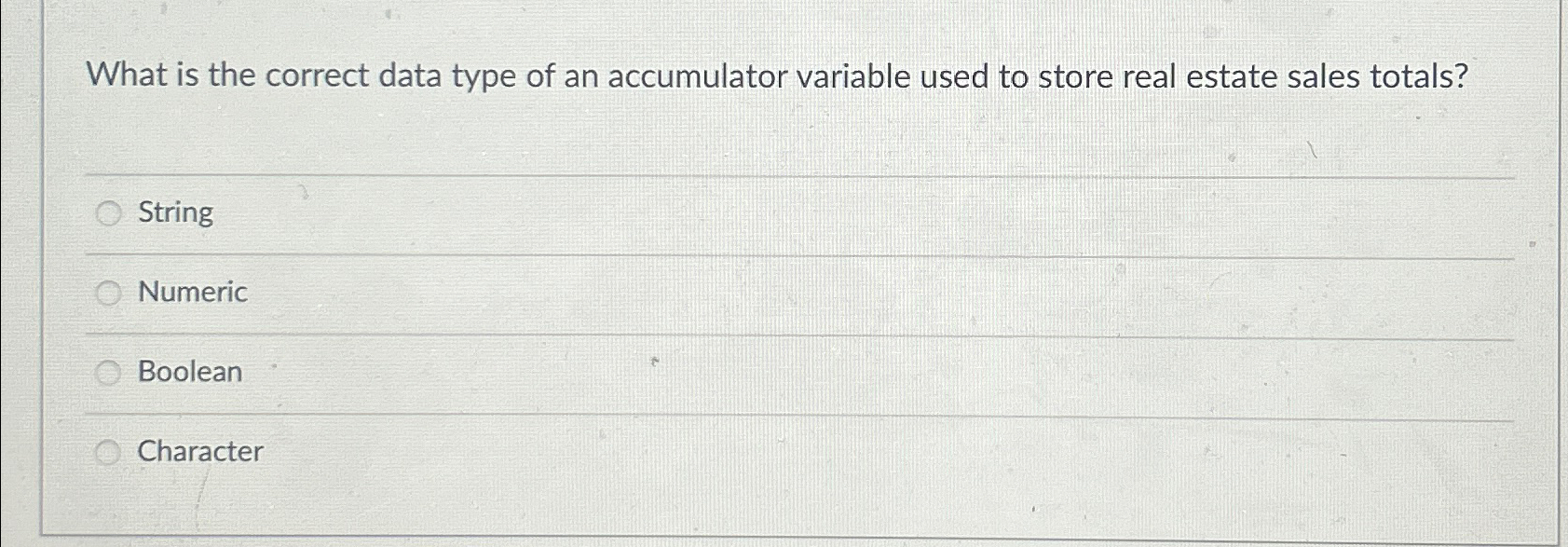 Solved What is the correct data type of an accumulator | Chegg.com