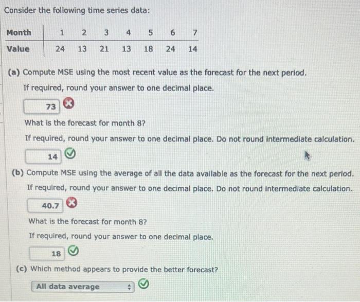 [solved] Consider The Following Time Series Data A Comp