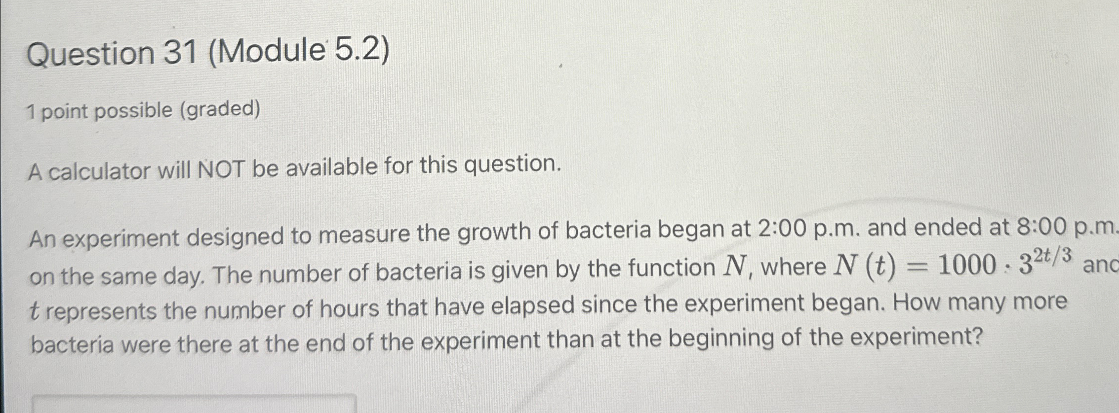 Solved Question 31 (Module 5.2)1 ﻿point possible (graded)A | Chegg.com