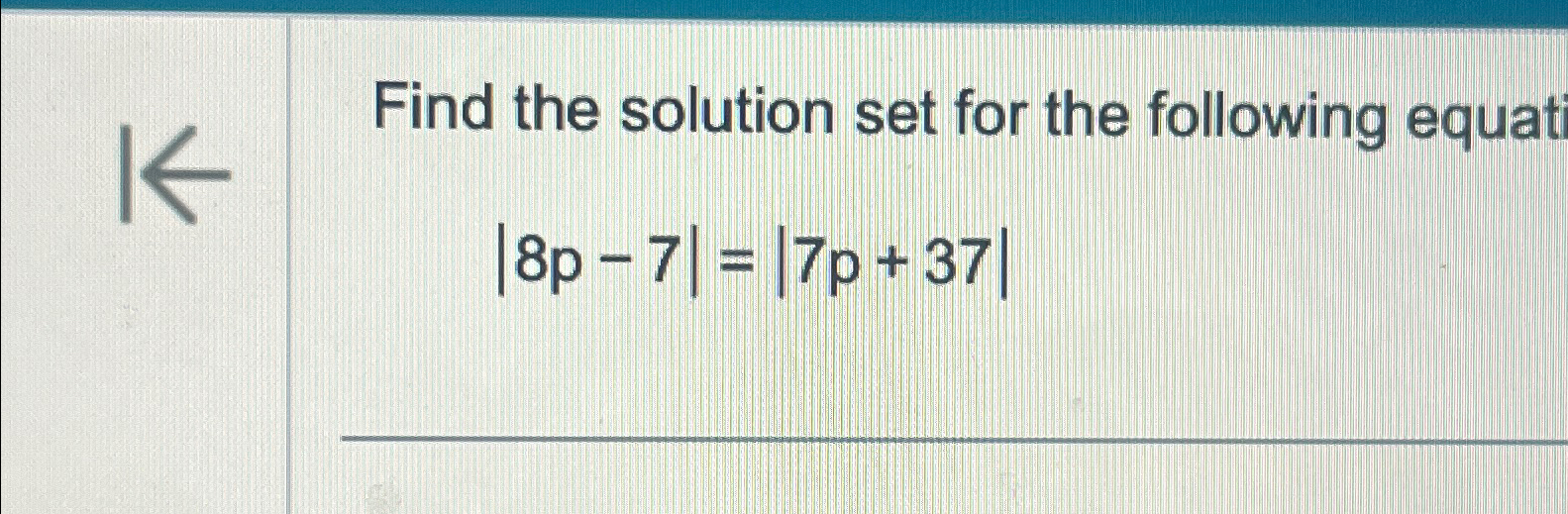 Solved Find the solution set for the following | Chegg.com