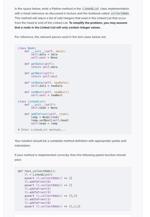 Solved In the space below. write a Python method in the | Chegg.com