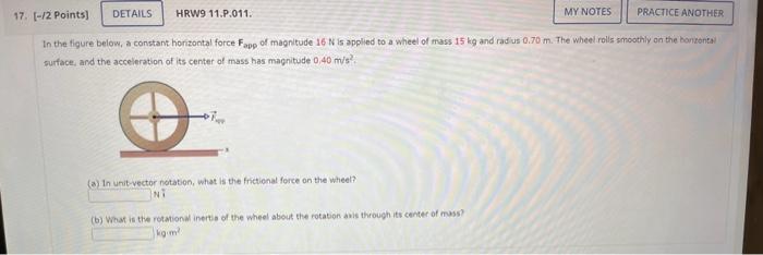 Solved In the figure below, a constant horizontal force Fapp | Chegg.com