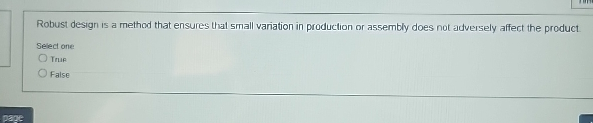Solved Robust design is a method that ensures that small | Chegg.com