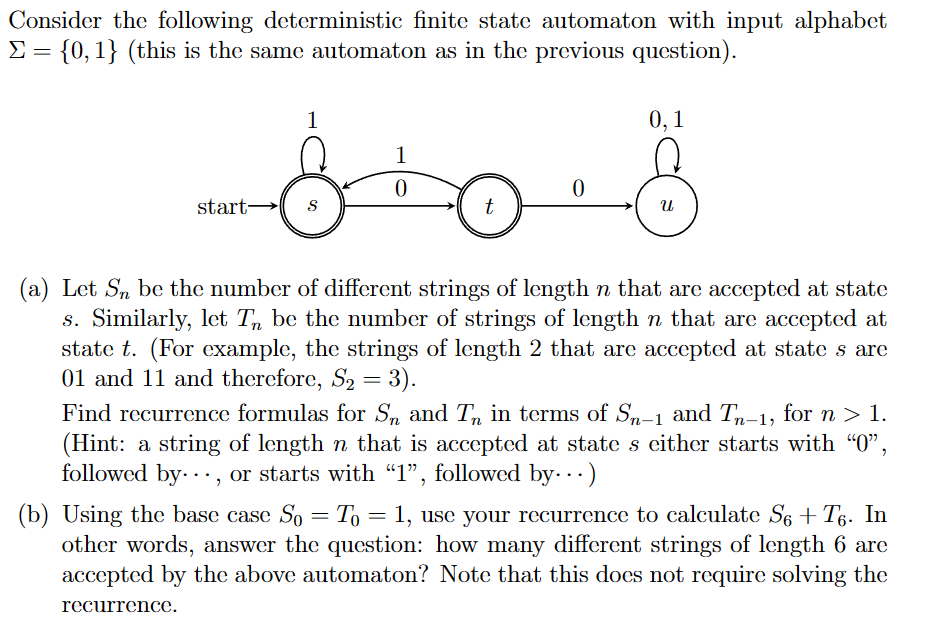 Consider the following deterministic finite state | Chegg.com
