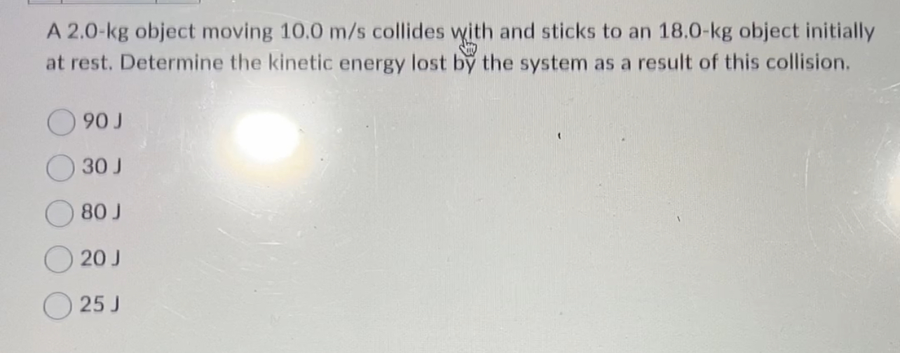 Solved A 2 0 Kg ﻿object Moving 10 0ms ﻿collides With And