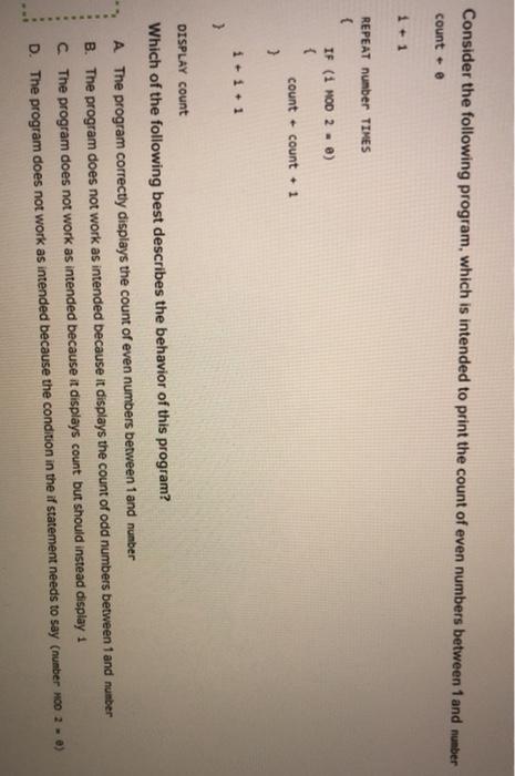 Solved Consider the following program, which is intended to | Chegg.com