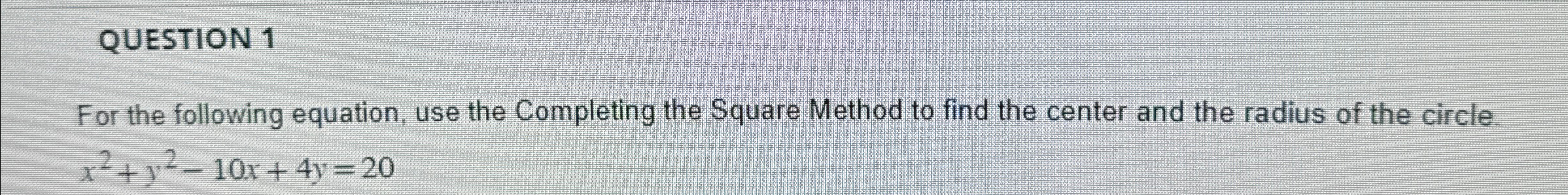 Solved QUESTION 1For the following equation, use the | Chegg.com