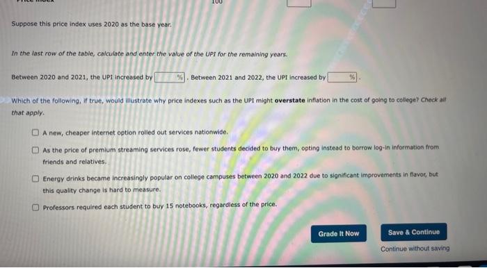 Solved 1. Calculating infiation using a simple price index | Chegg.com