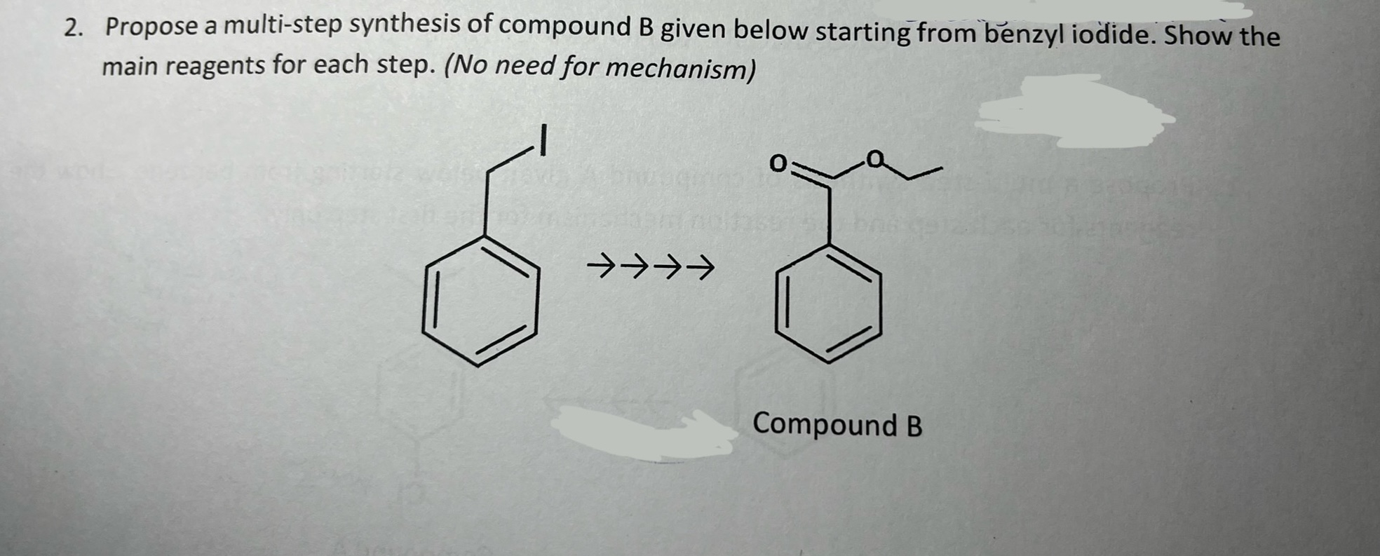 Solved Propose a multi-step synthesis of compound B given | Chegg.com