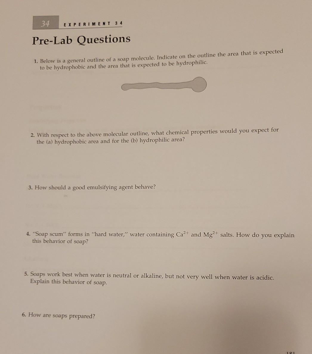 Solved 34 EXPERIMENT 34 Pre-Lab Questions 1. Below is a | Chegg.com