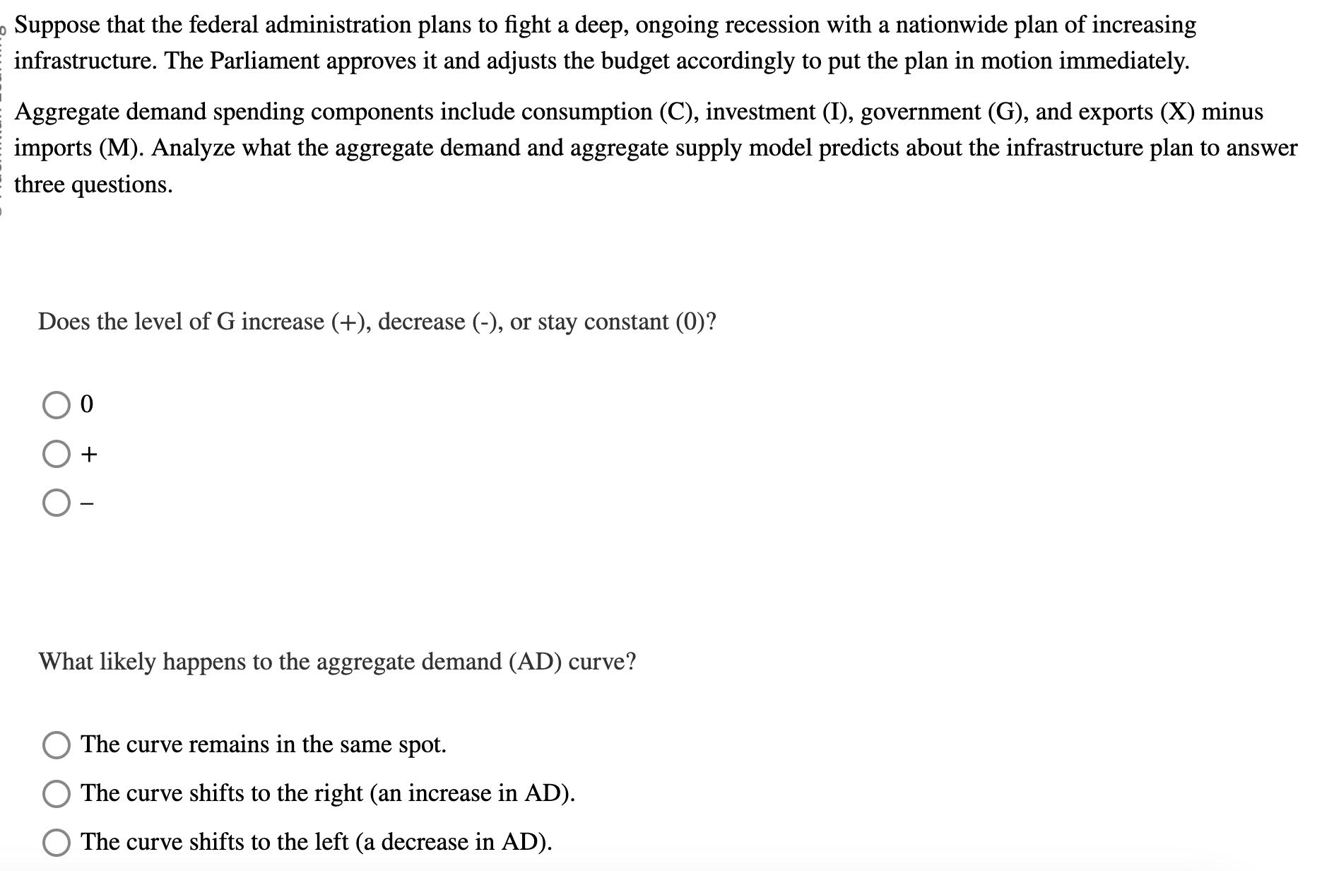Solved Does the level of G increase (+), ﻿decrease (-), ﻿or | Chegg.com