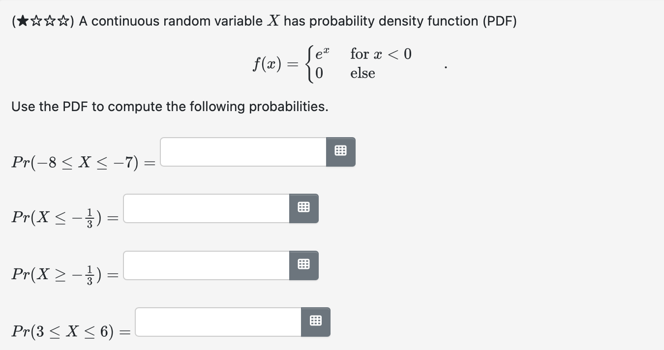 Solved ( ***↶↶ほ ﻿A continuous random variable x ﻿has | Chegg.com