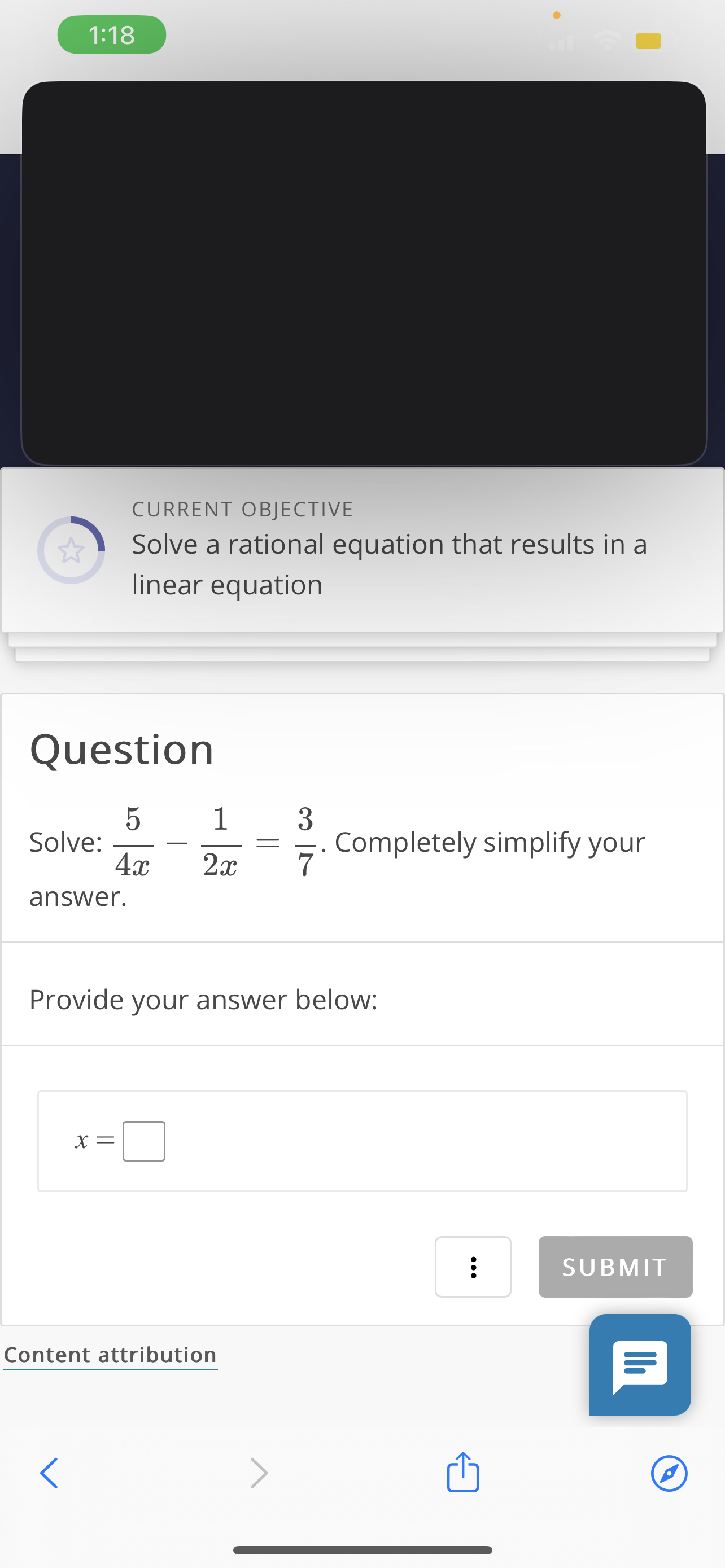 Solved CURRENT OBJECTIVESolve a rational equation that | Chegg.com