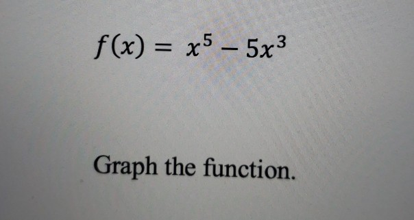 Solved f(x) = x5 – 5x3 Graph the function. | Chegg.com