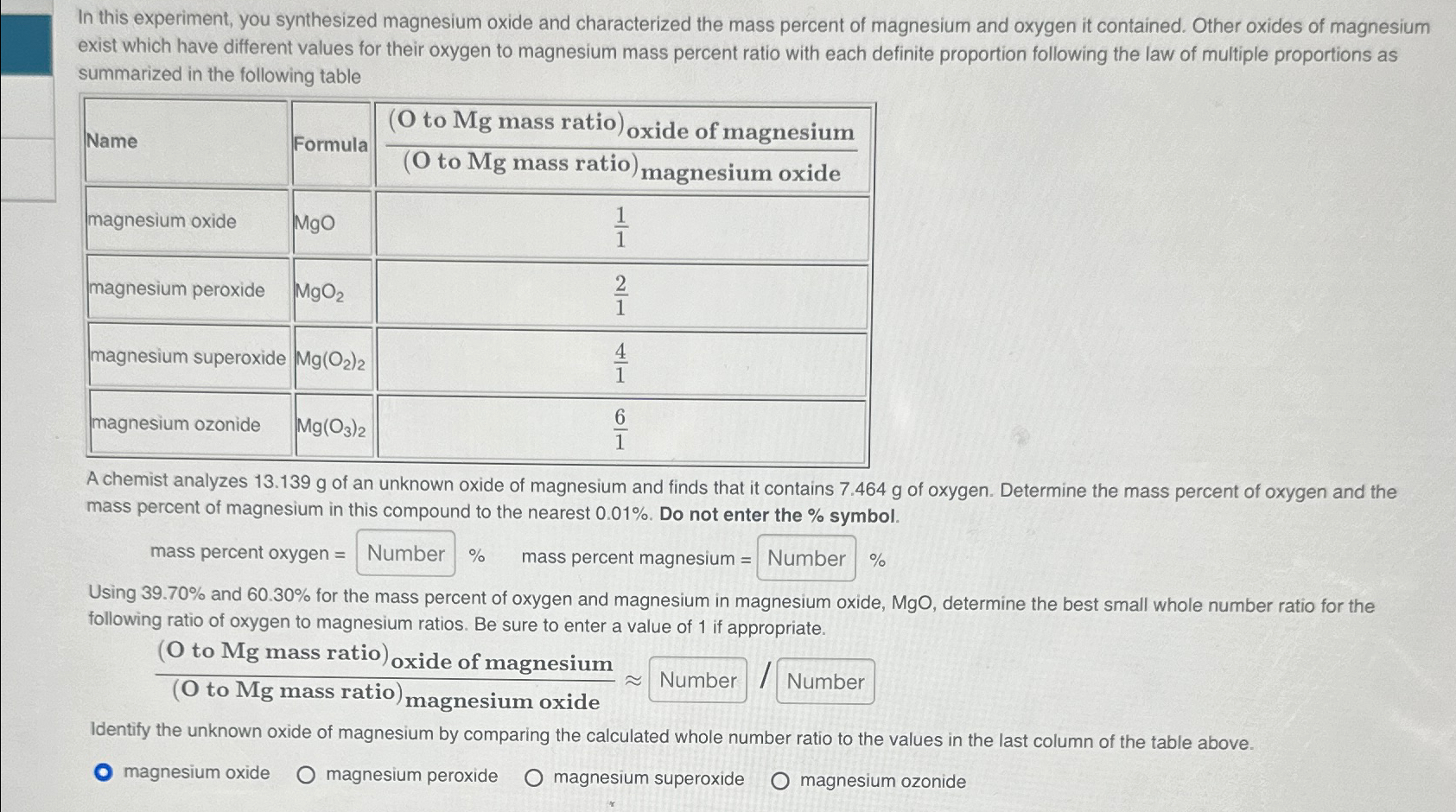 Solved In this experiment, you synthesized magnesium oxide | Chegg.com