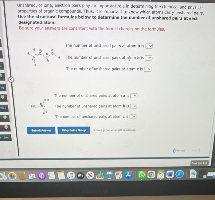 Solved Unshared, or lone, electron pairs play an important | Chegg.com
