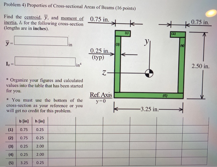 Solved Problem 4) Properties of Cross-sectional Areas of | Chegg.com