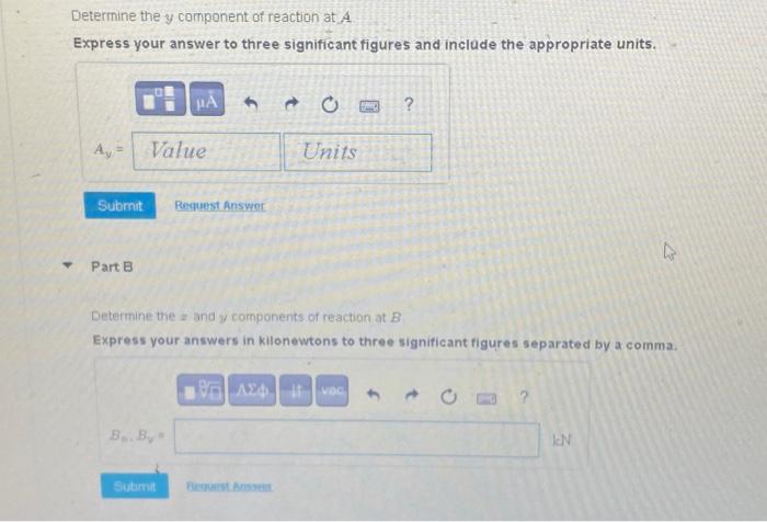 Solved Determine the y component of reaction at A Express | Chegg.com