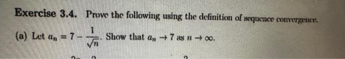 Solved Exercise 3.4. Prove the following using the | Chegg.com