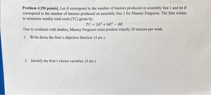 Solved Problem 4[50 points]. Let A correspond to the number | Chegg.com